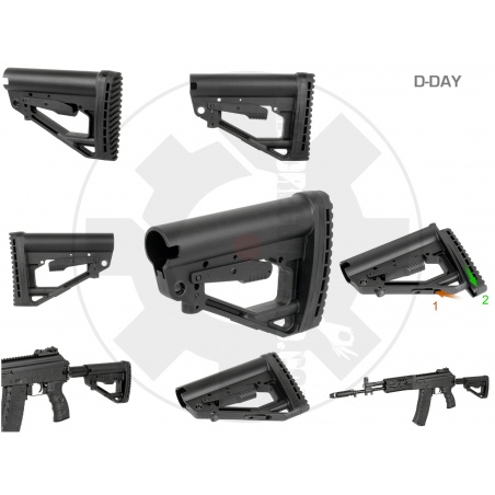 Russian collapsible stock for aeg ak12/akm/ak74 - black